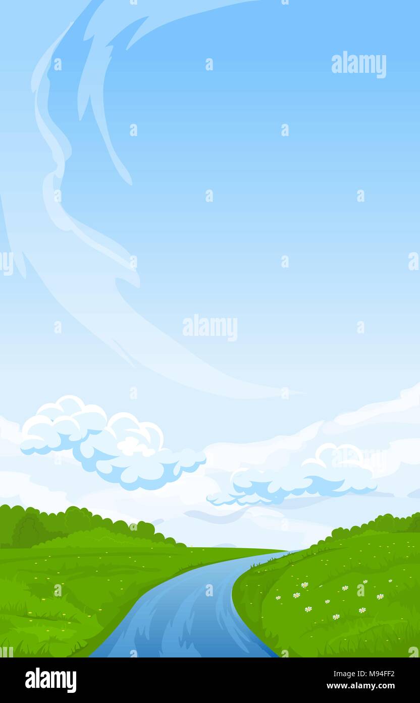 Vertical rural summer landscape Stock Vector Image & Art - Alamy