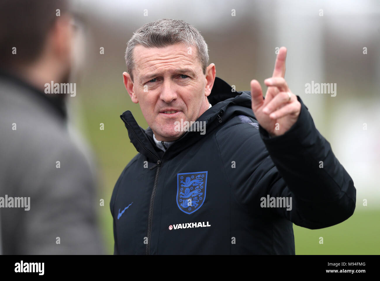 England U21 Manager Aidy Boothroyd during a training session at St ...