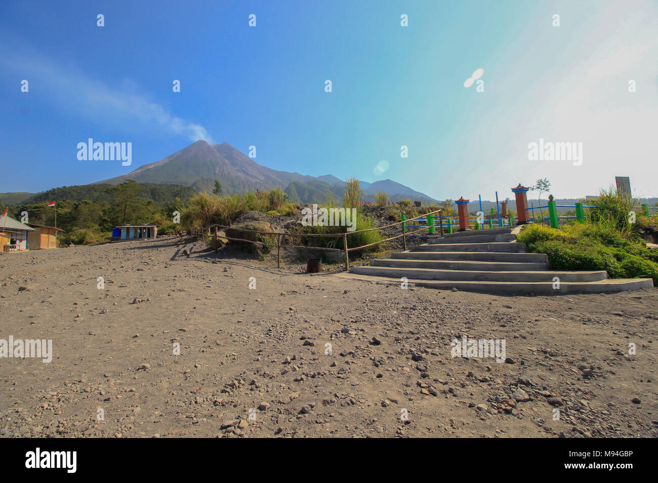 Mount Merapi, javanese, is an active stratovolcano located on the ...