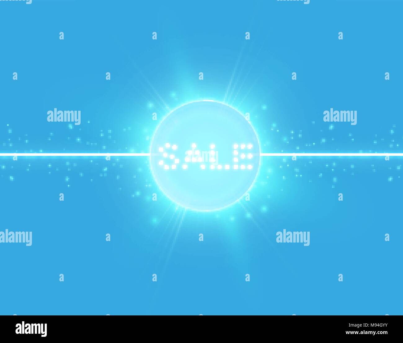 Sale glowing neon sign on the blue background. Light vector background ...