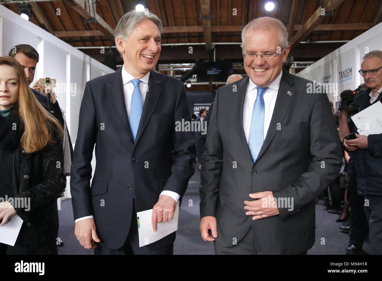 Chancellor of the Exchequer Philip Hammond and Australian Treasurer ...