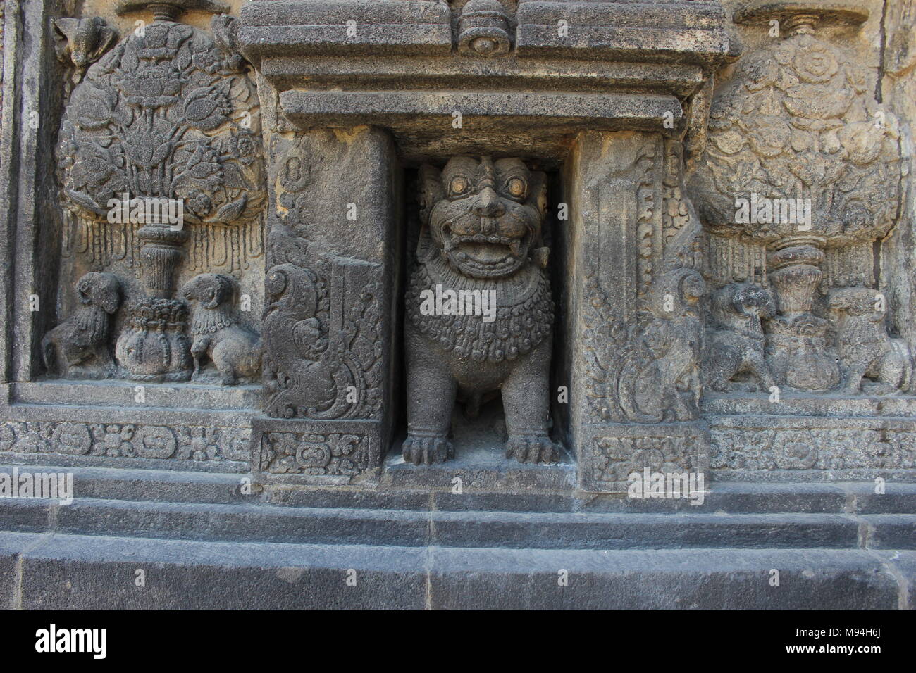 detailed sculpture of the reliefs of Prambanan temple, one of the most ...