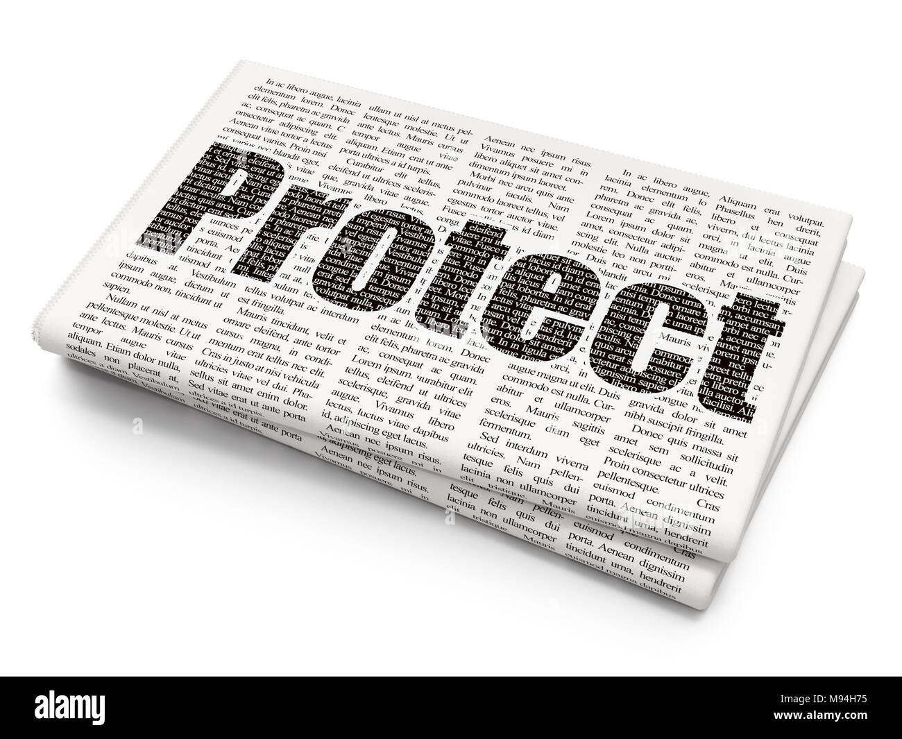 Protection concept: Protect on Newspaper background Stock Photo - Alamy