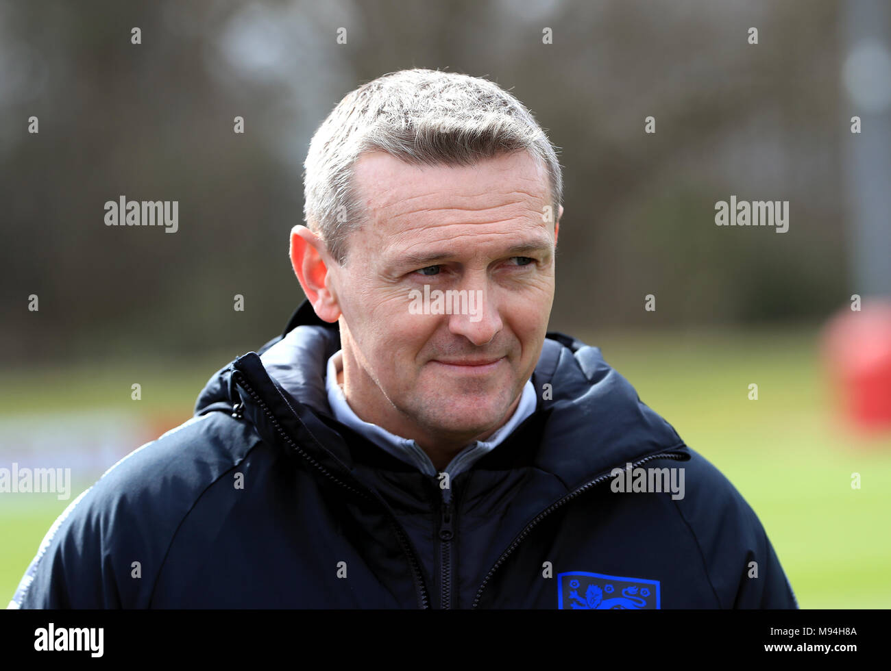 England U21 Manager Aidy Boothroyd during a training session at St ...