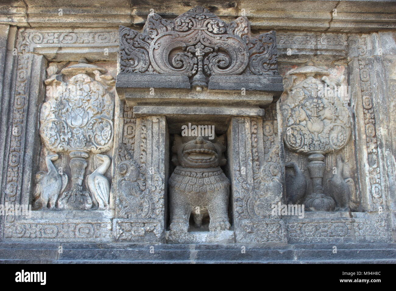 detailed sculpture of the reliefs of Prambanan temple, one of the most ...