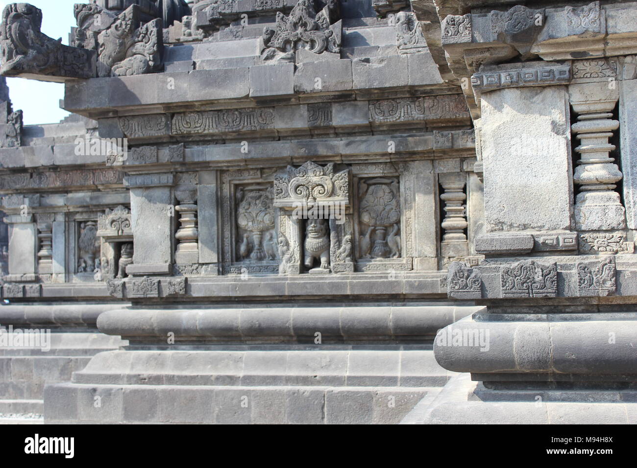 detailed sculpture of the reliefs of Prambanan temple, one of the most ...