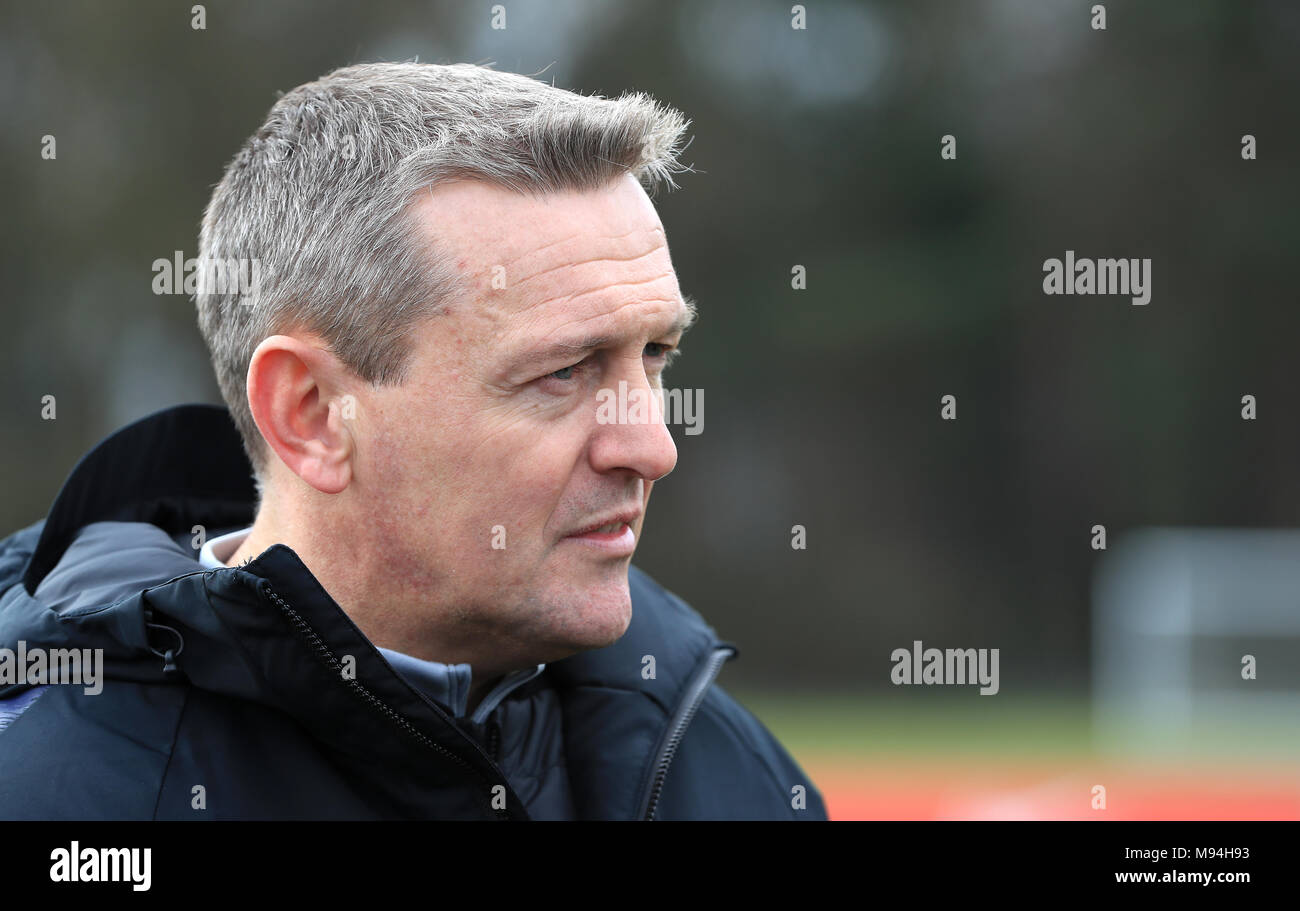 England U21 Manager Aidy Boothroyd during a training session at St ...