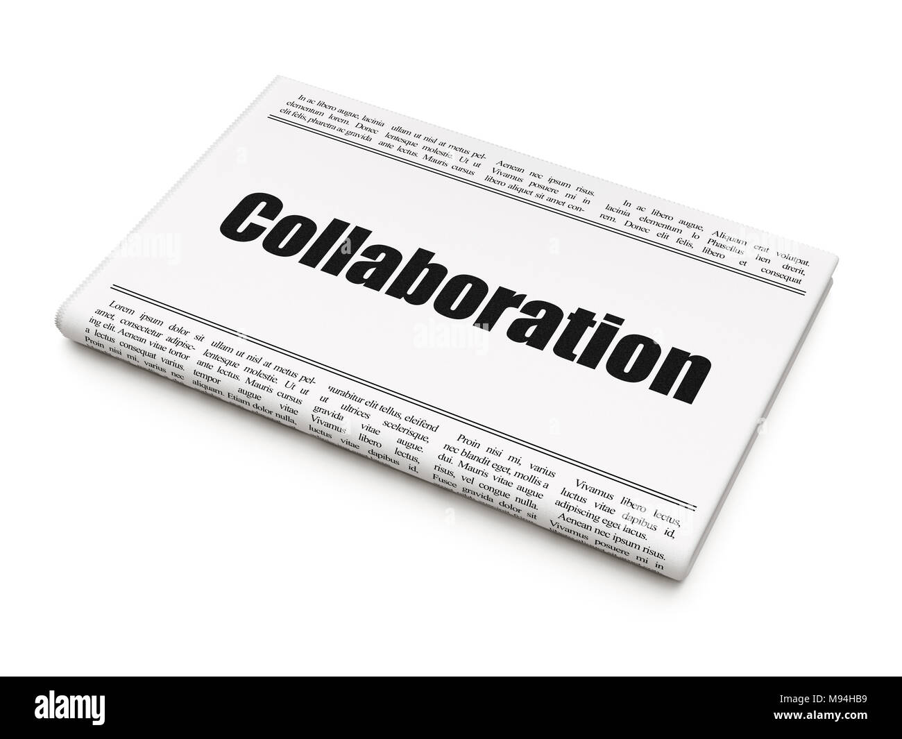 Business concept: newspaper headline Collaboration Stock Photo - Alamy