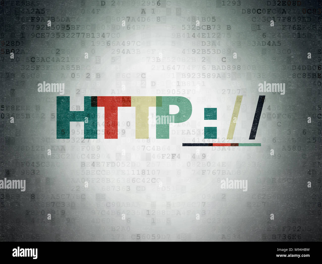 Web development concept: Http : / / on Digital Data Paper background ...