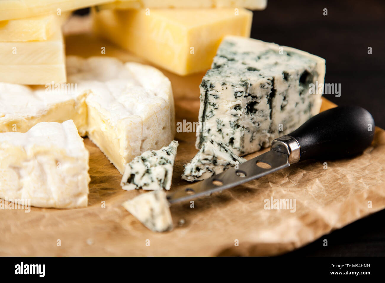 Different sorts of cheese Stock Photo - Alamy