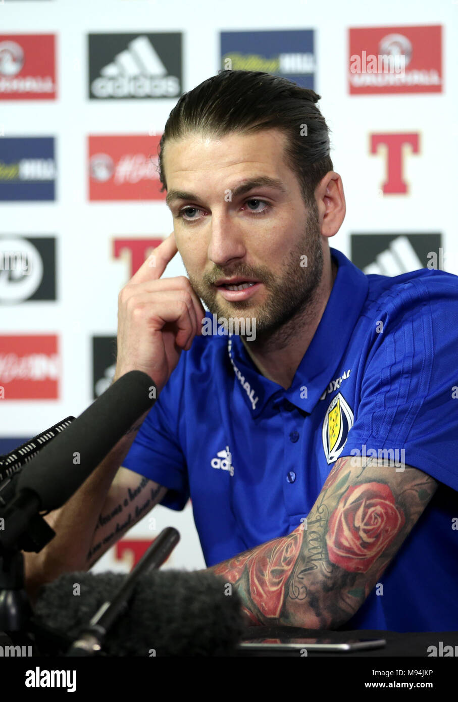 Scotland's Charlie Mulgrew during a Press Conference at Hampden Park ...