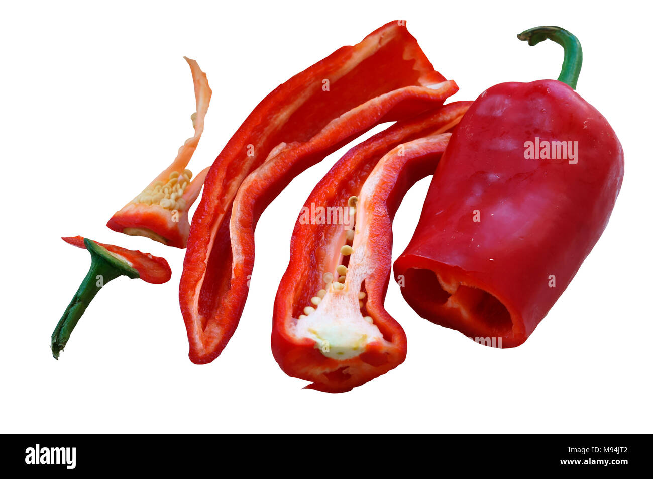 vegetable red long pepper, sliced Bulgarian red sweet or spicy pepper ...