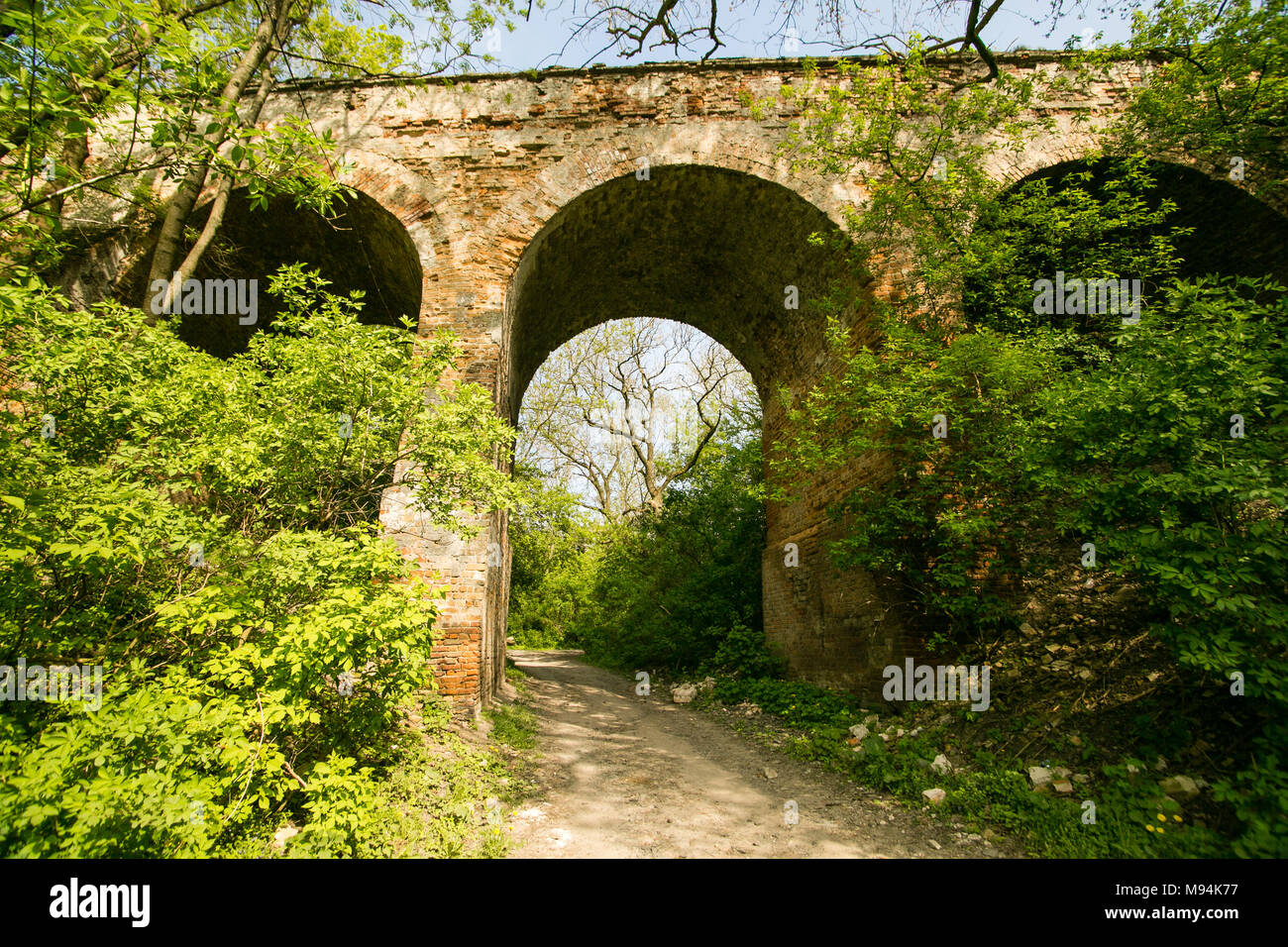 Bridge to Klevan castle. Rivne region. Ukraine Stock Photo - Alamy