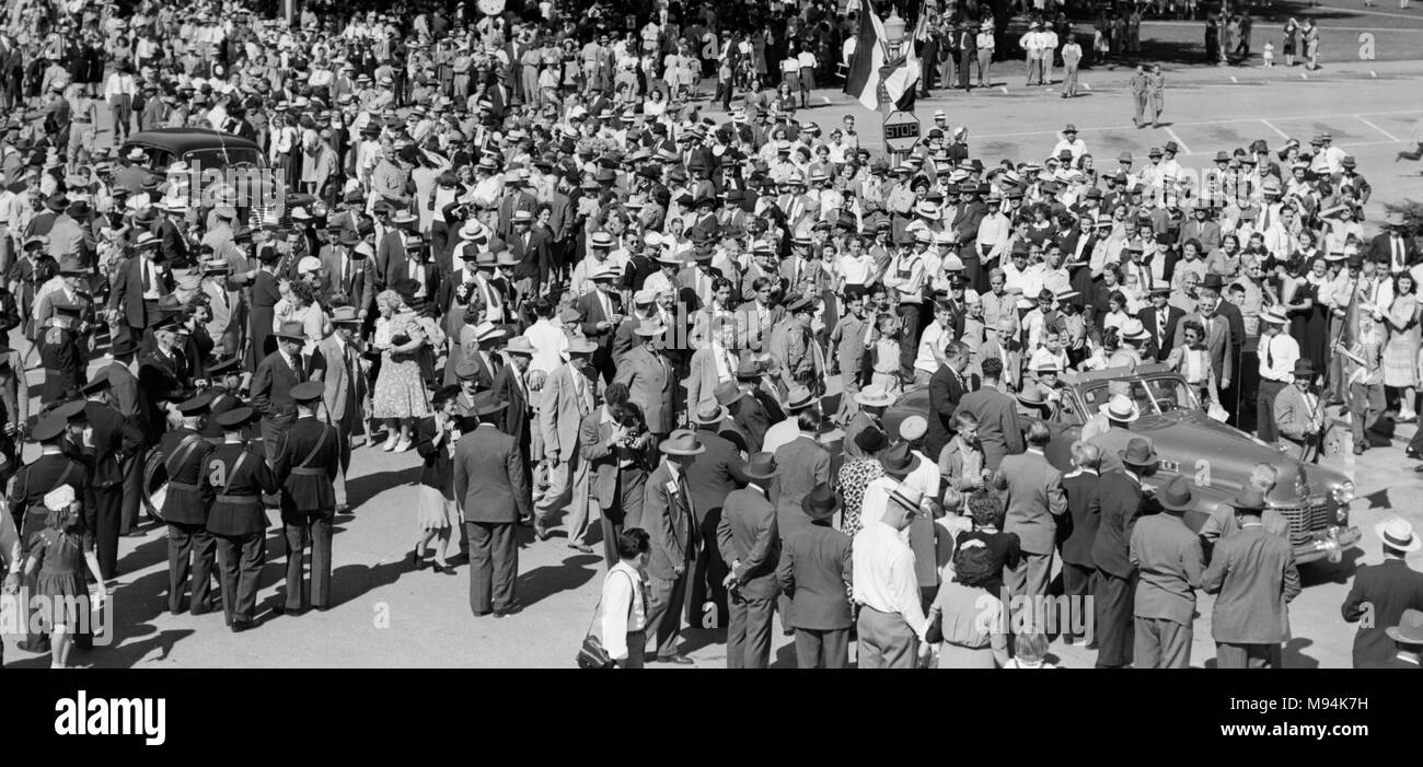 President Harry S. Truman arrives at an event in Kansas City, Missouri ...