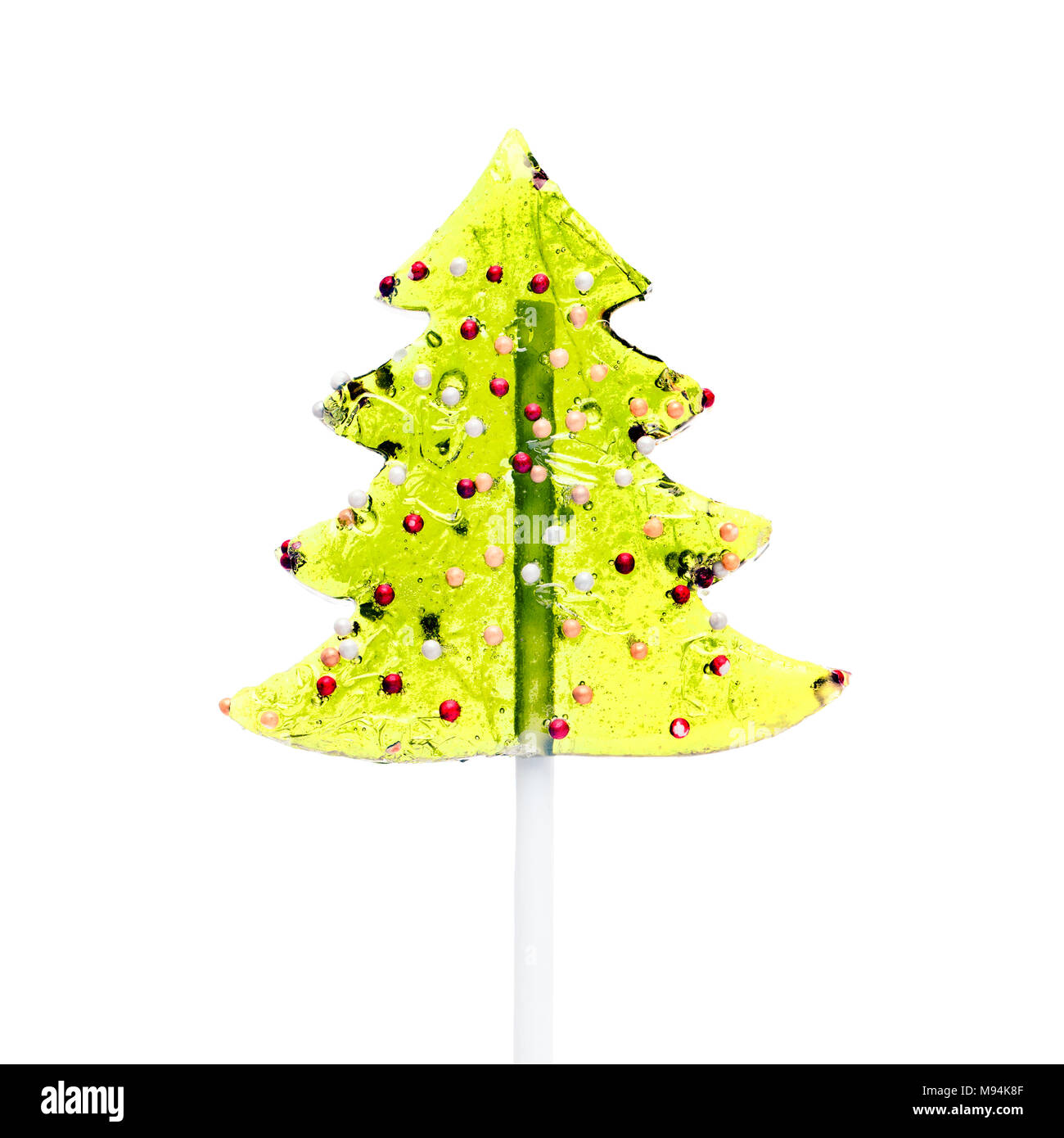 Xmas Tree Lollipop Isolated on White Background Stock Photo - Alamy