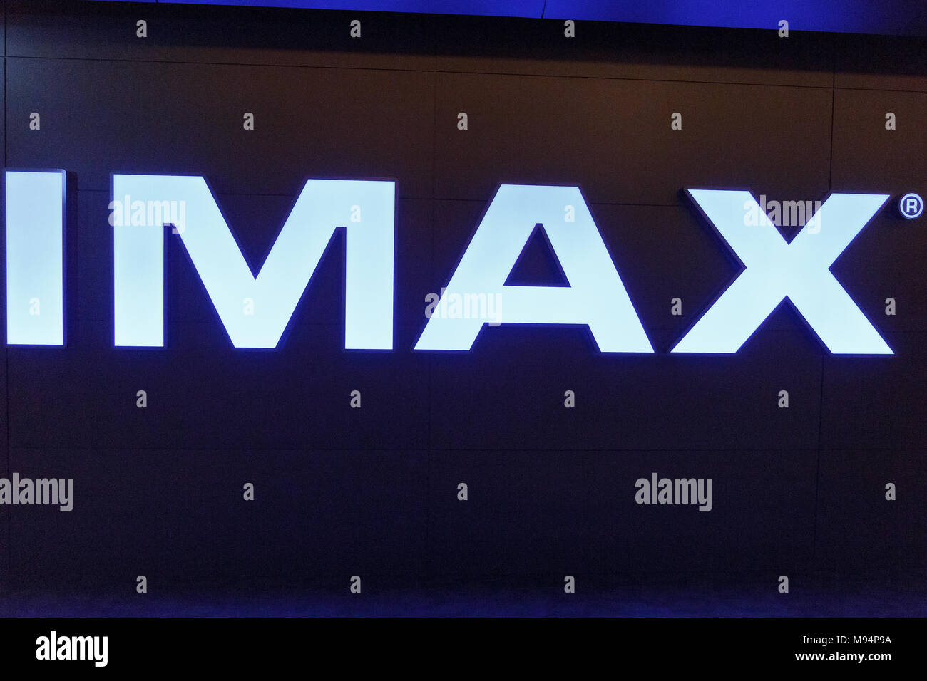 An IMAX logo on display at Tokyo Midtown Hibiya shopping mall during a ...