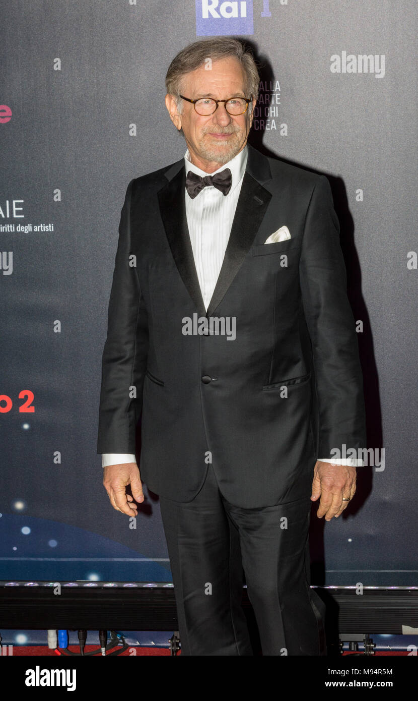 Rome, Italy. 21st Mar, 2018. Steven Spielberg on the red carpet ahead ...