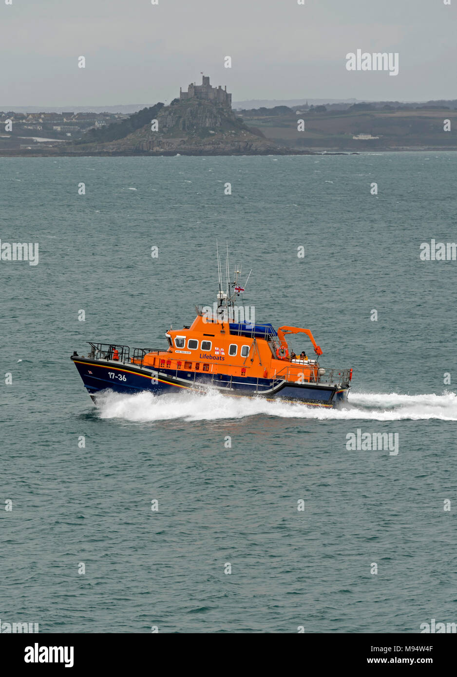 Mounts Bay, Cornwall, UK. 22nd Mar, 2018. RNLI Penlee Lifeboat "Ivan ...