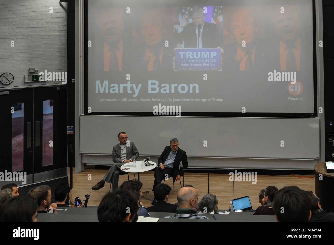 London, UK. 22nd March 2018: Marty Baron (right) editor of The ...