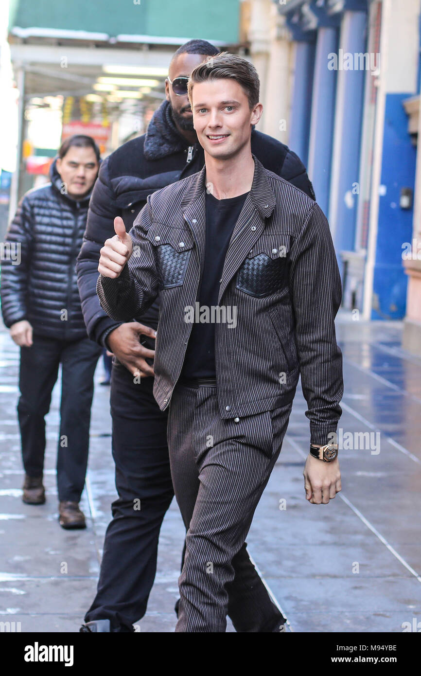 American actor Patrick Schwarzenegger is seen in Manhattan's Soho ...