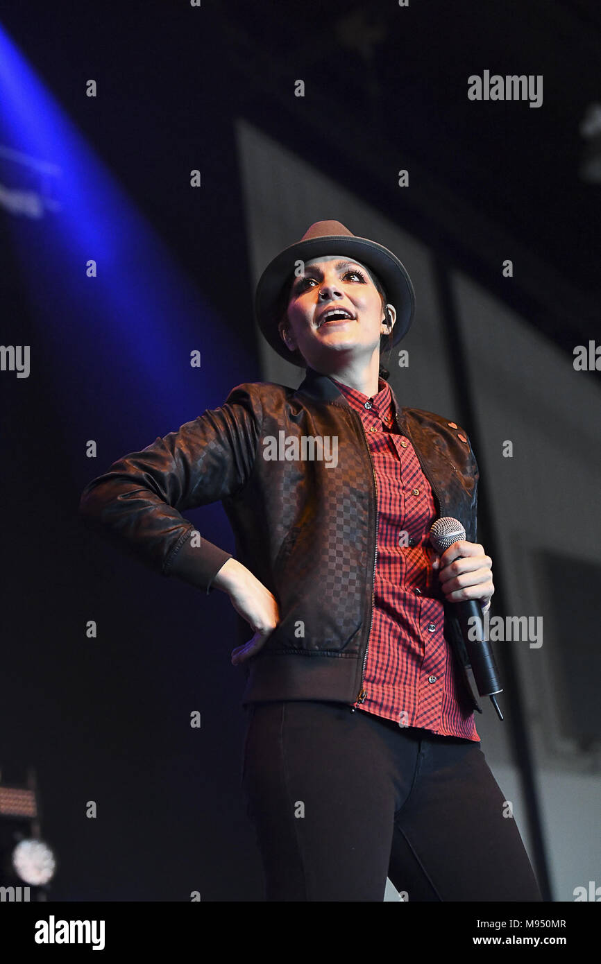 Costa Mesa, CA, USA. 17th Mar, 2018. Aimee Allen with The Interrupters ...