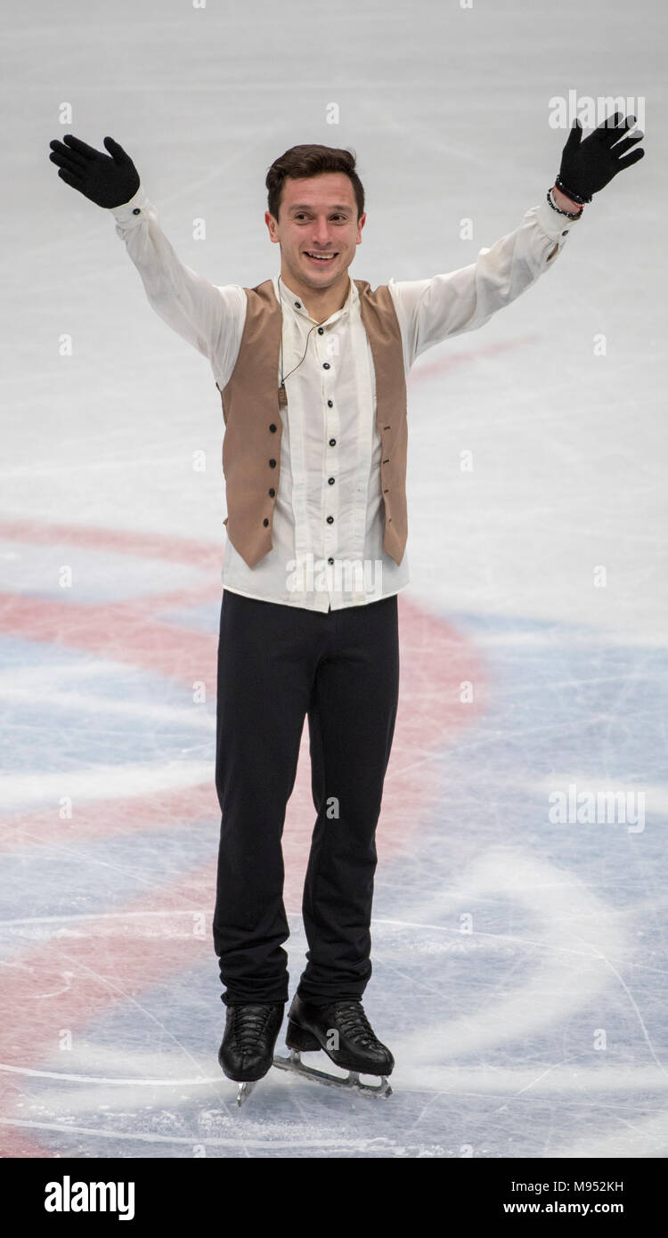 Milan, Italy, on March 22, 2018.Alexei BYCHENKO (ISR) during the ISU ...