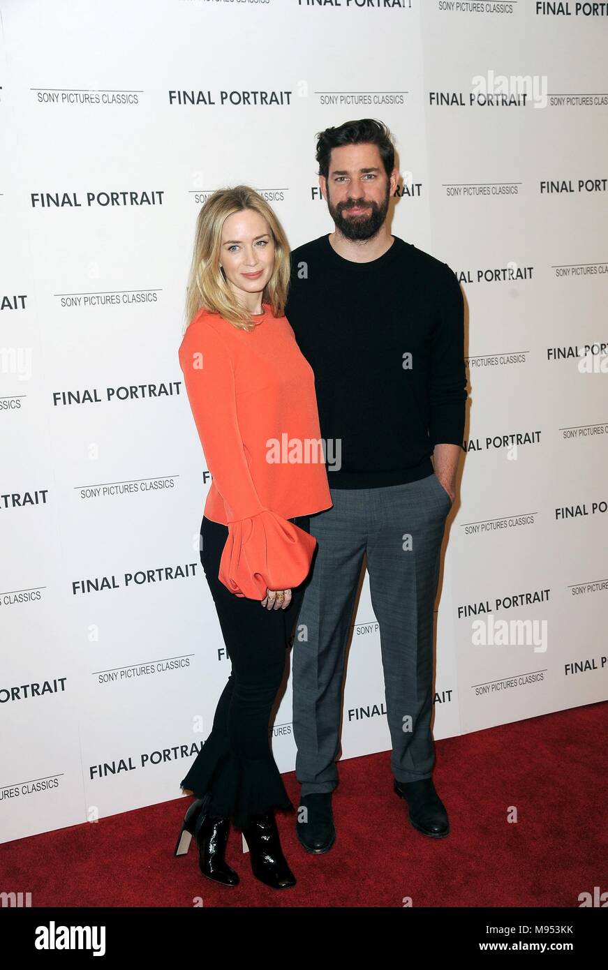 New York, NY, USA. 22nd Mar, 2018. Emily Blunt, John Krasinski at ...