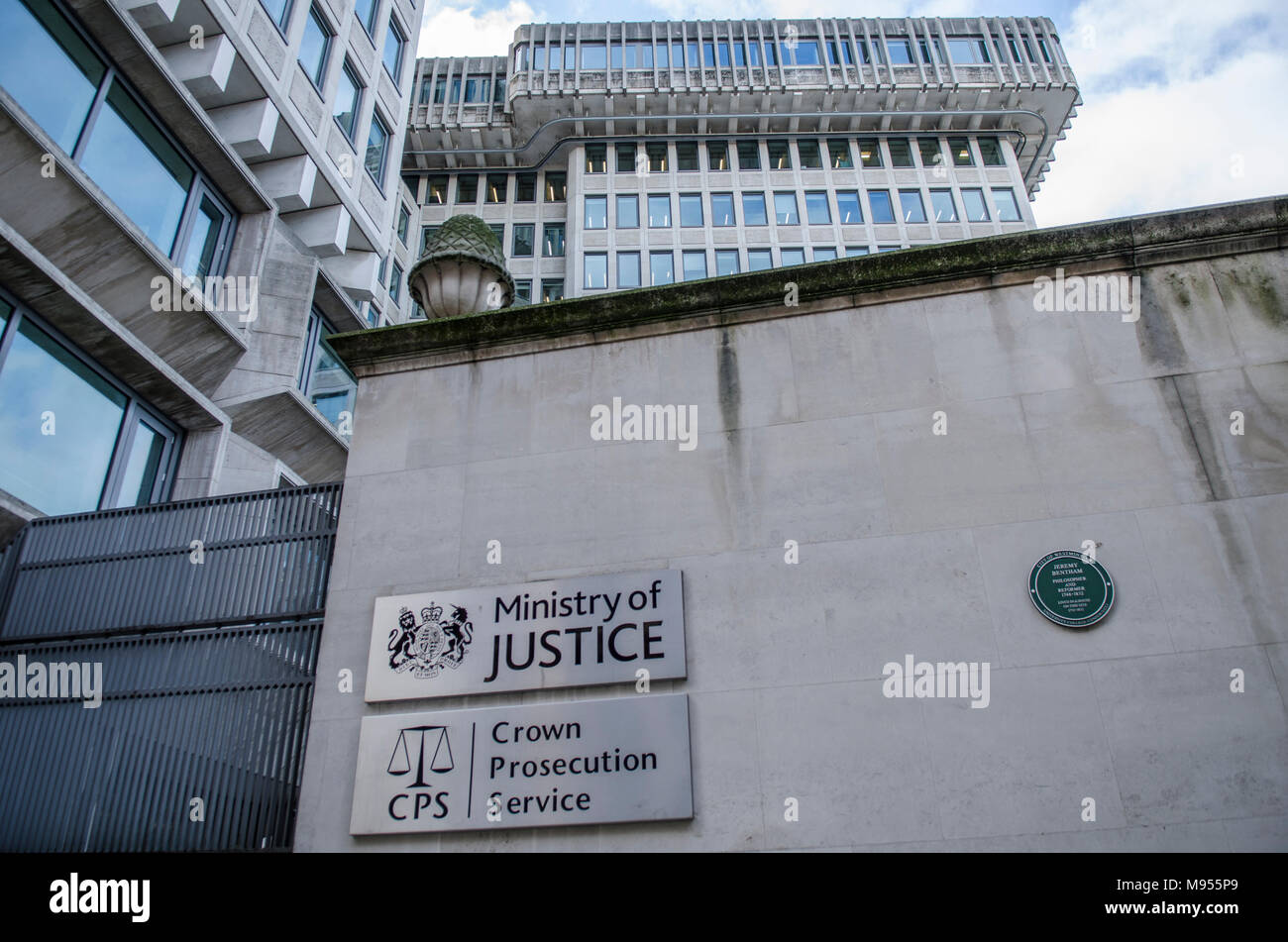 Ministry Of Justice & Crown Prosecution Service exterior signage Stock ...