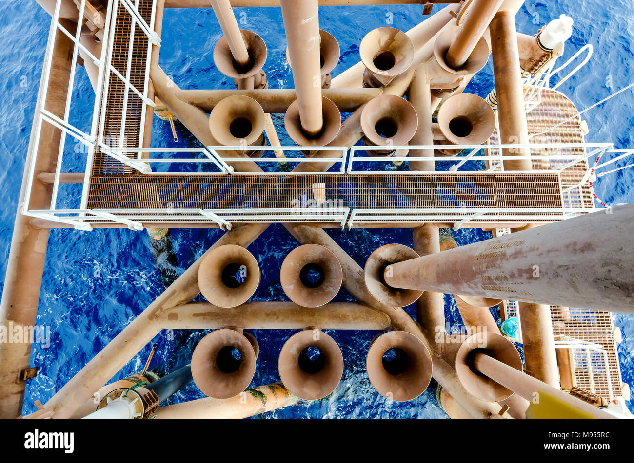 Offshore Industry oil and gas production petroleum pipeline Stock Photo ...