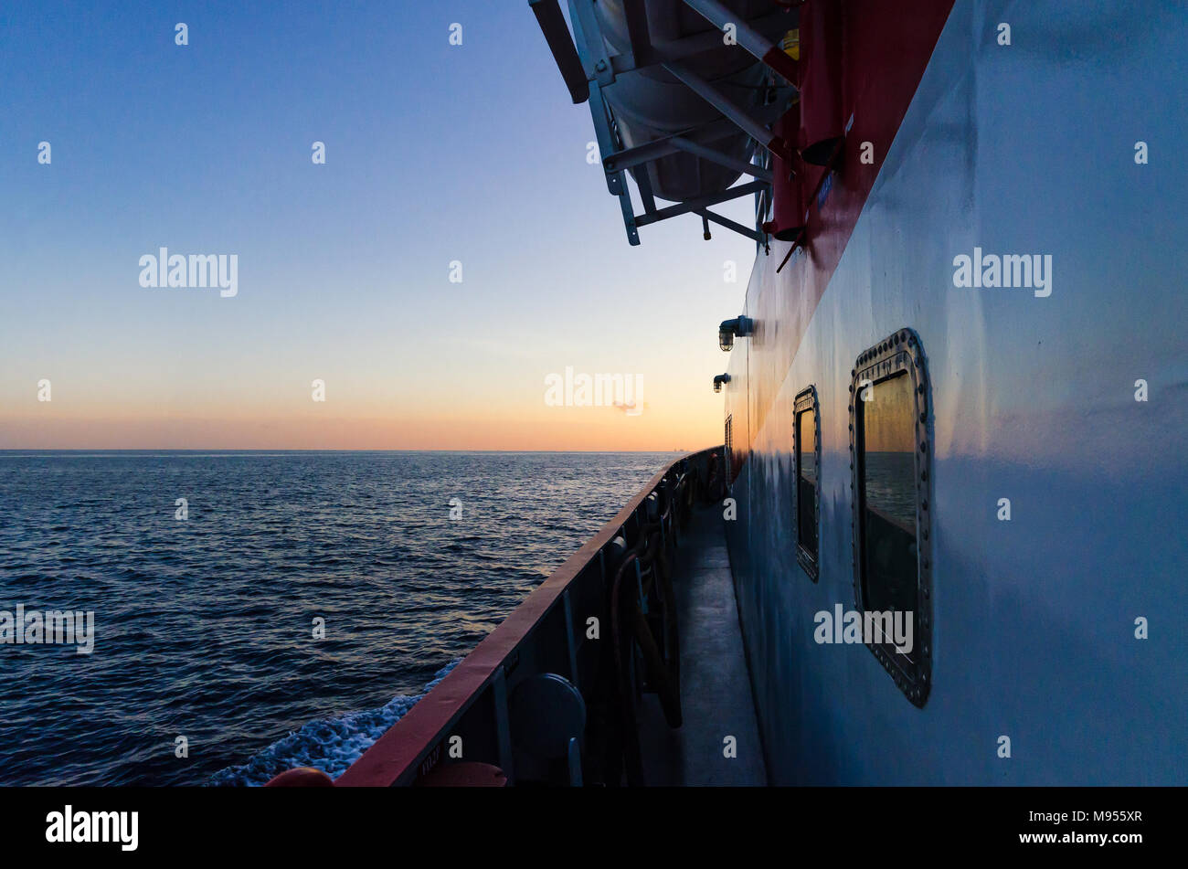 supply vessel at sunset Stock Photo - Alamy