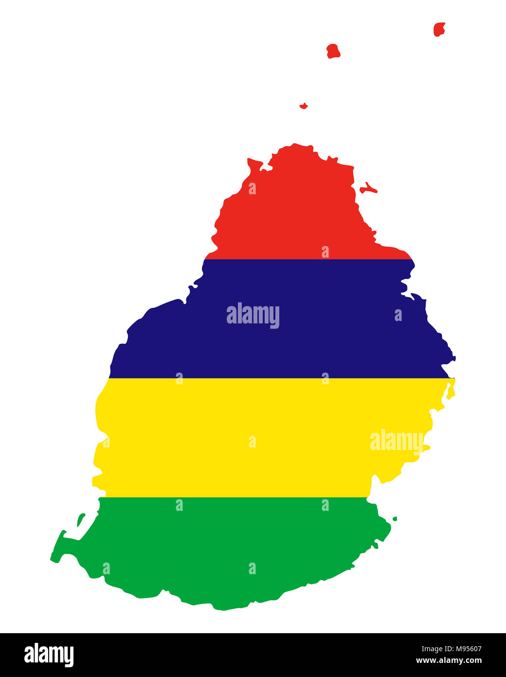 Mauritius flag map Cut Out Stock Images & Pictures - Alamy