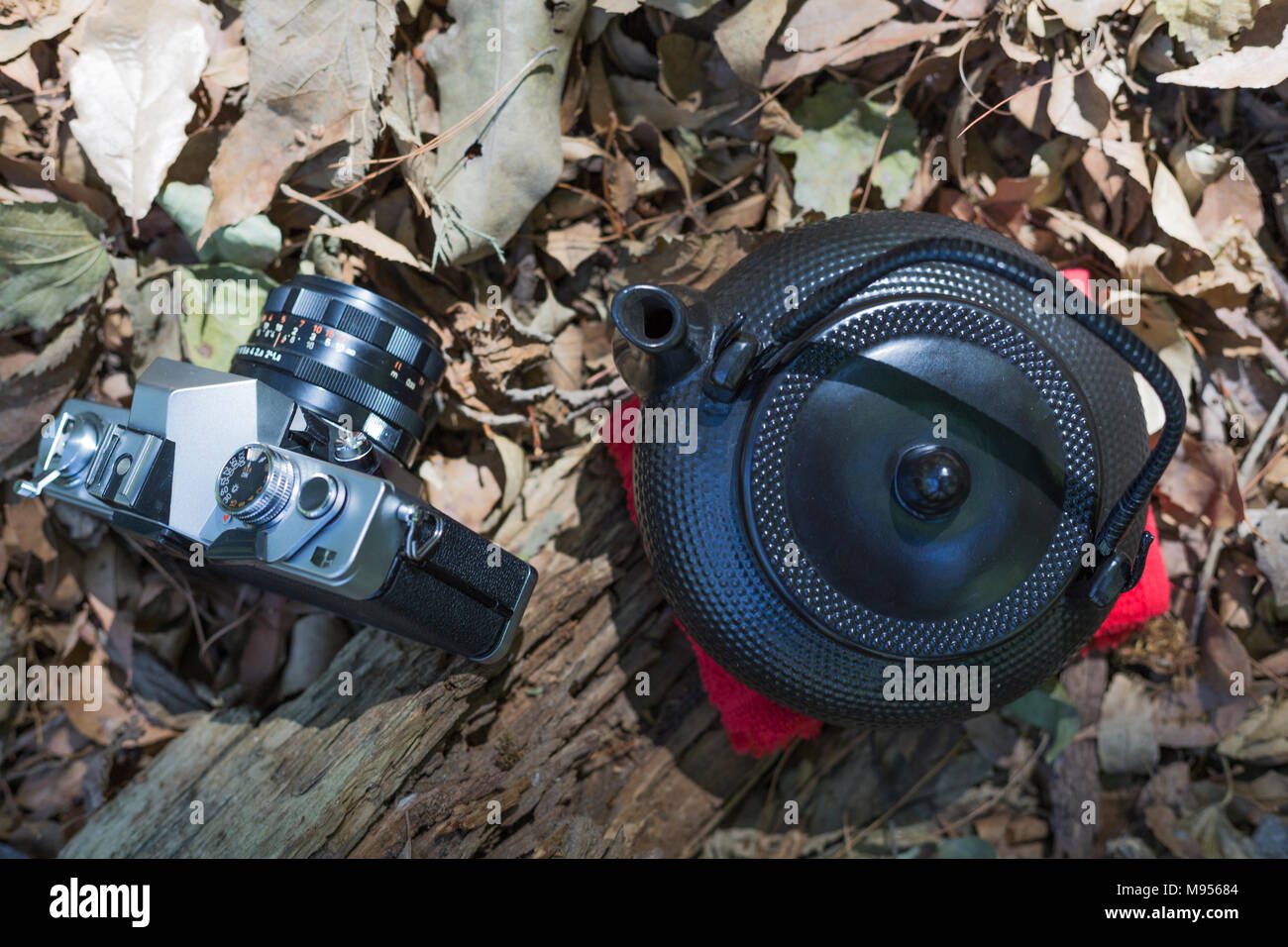 teapot and camera vintage Stock Photo - Alamy