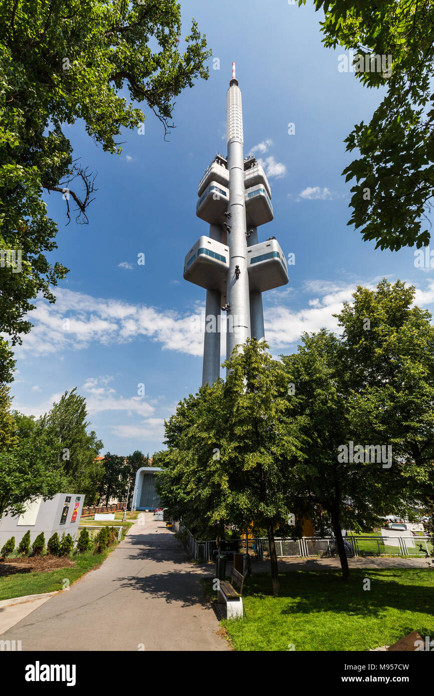 PRAGUE, CZECH REPUBLIC - JUNE 16, 2017: Exterior view of the The Zizkov ...