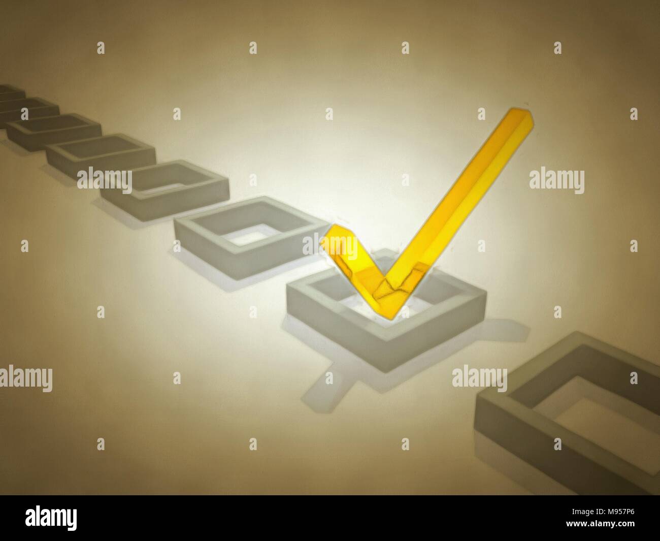 Digital 3D render. Check mark Stock Photo - Alamy