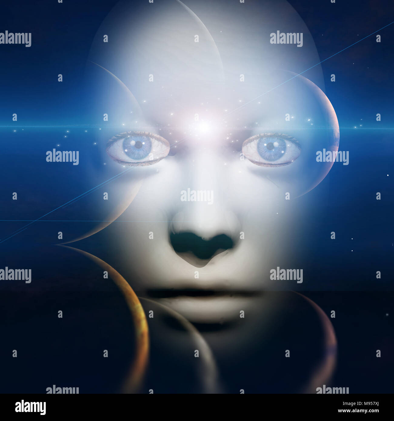 Human face with space background Stock Photo - Alamy