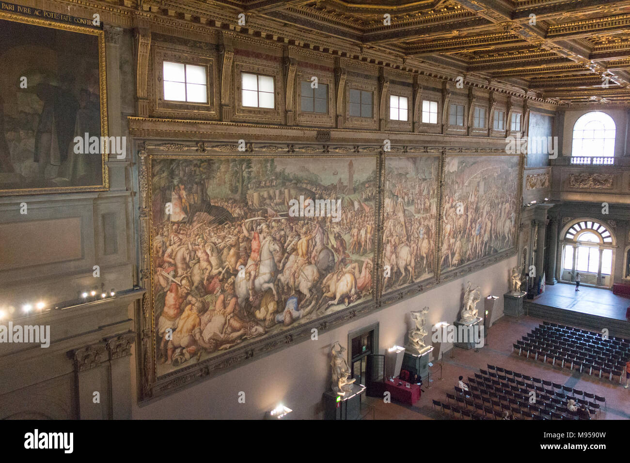 Italy, Florence - May 18 2017: the view of the frescoes by Giorgio ...