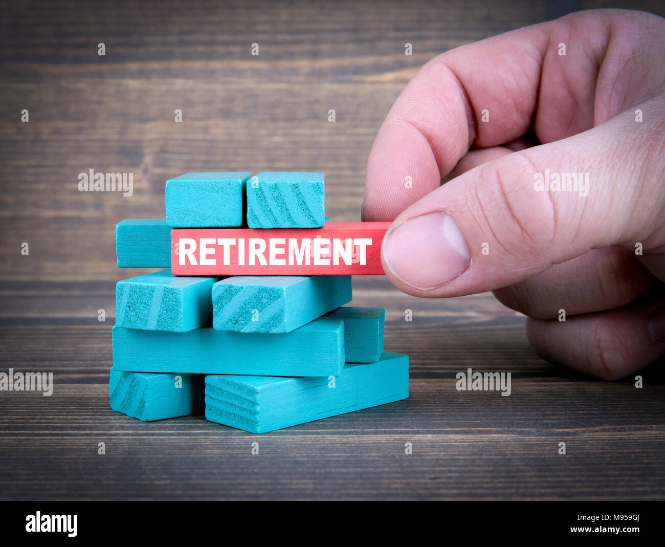 Retirement, Business Concept With Colorful Wooden Blocks Stock Photo ...