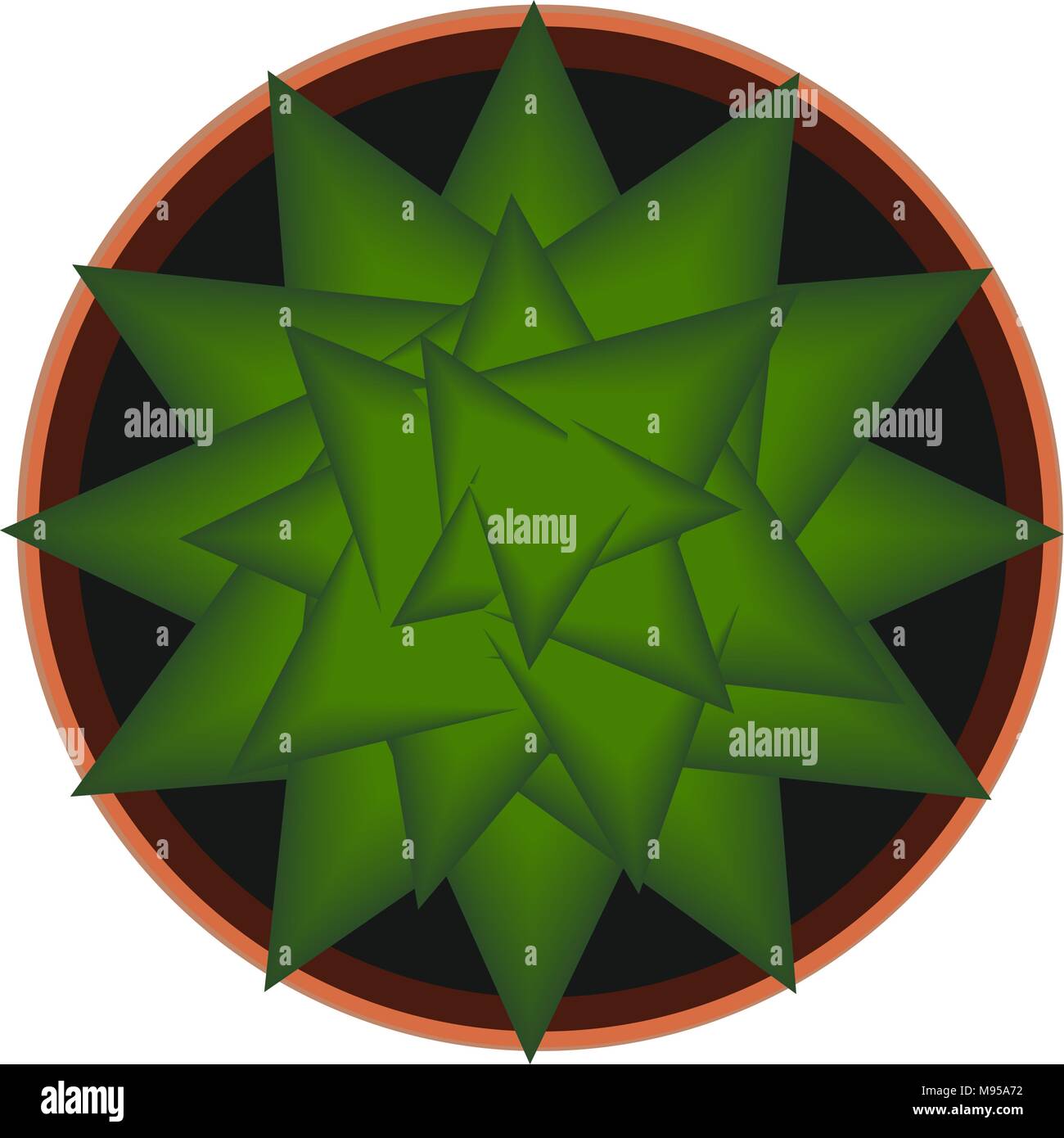 Cactus in a pot, vector illustration. Top view Stock Vector Image & Art ...