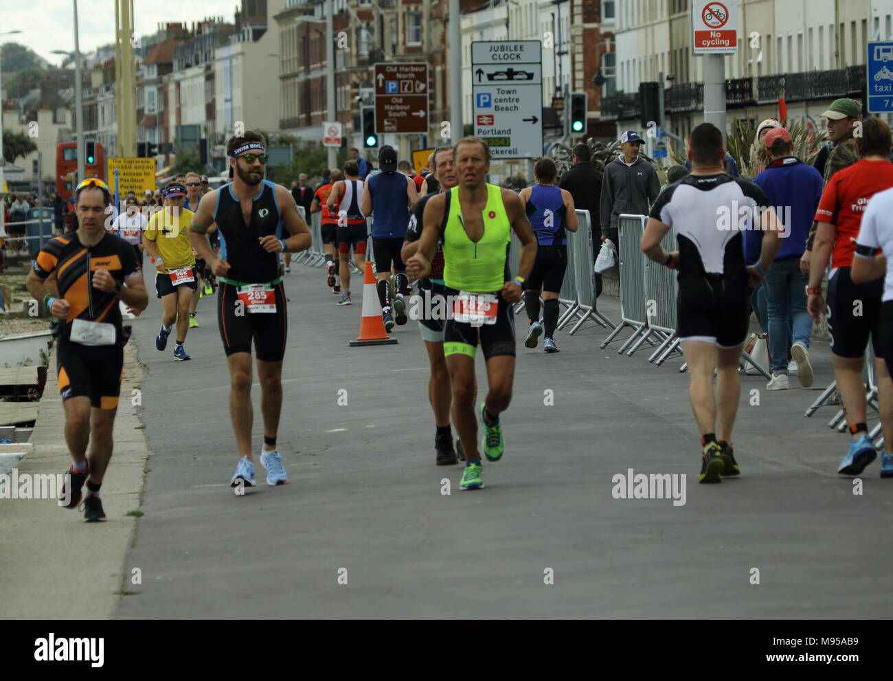 Half marathon stage of Weymouth ironman triathlon 2017 Stock Photo - Alamy