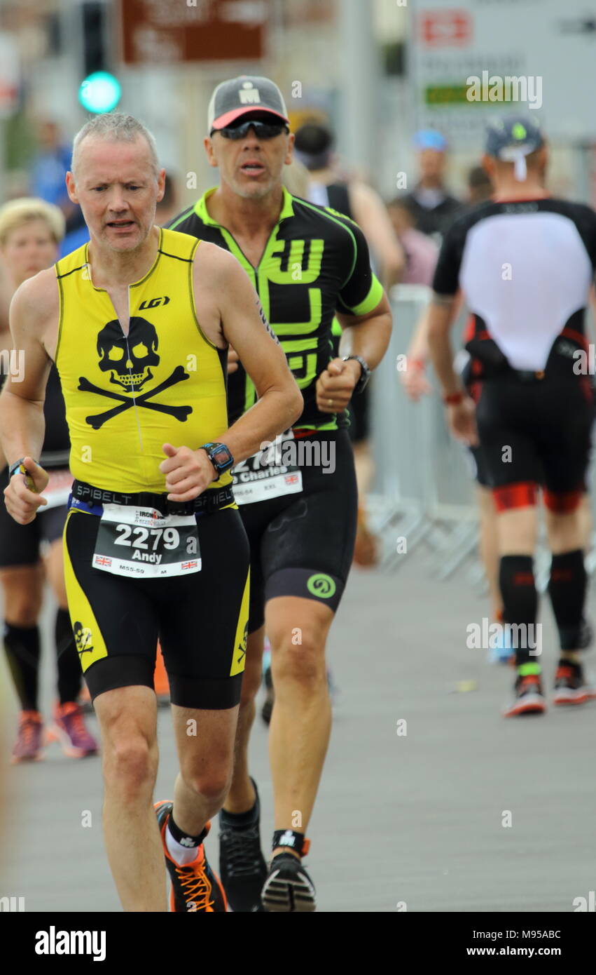 Half marathon stage of Weymouth ironman triathlon 2017 Stock Photo - Alamy