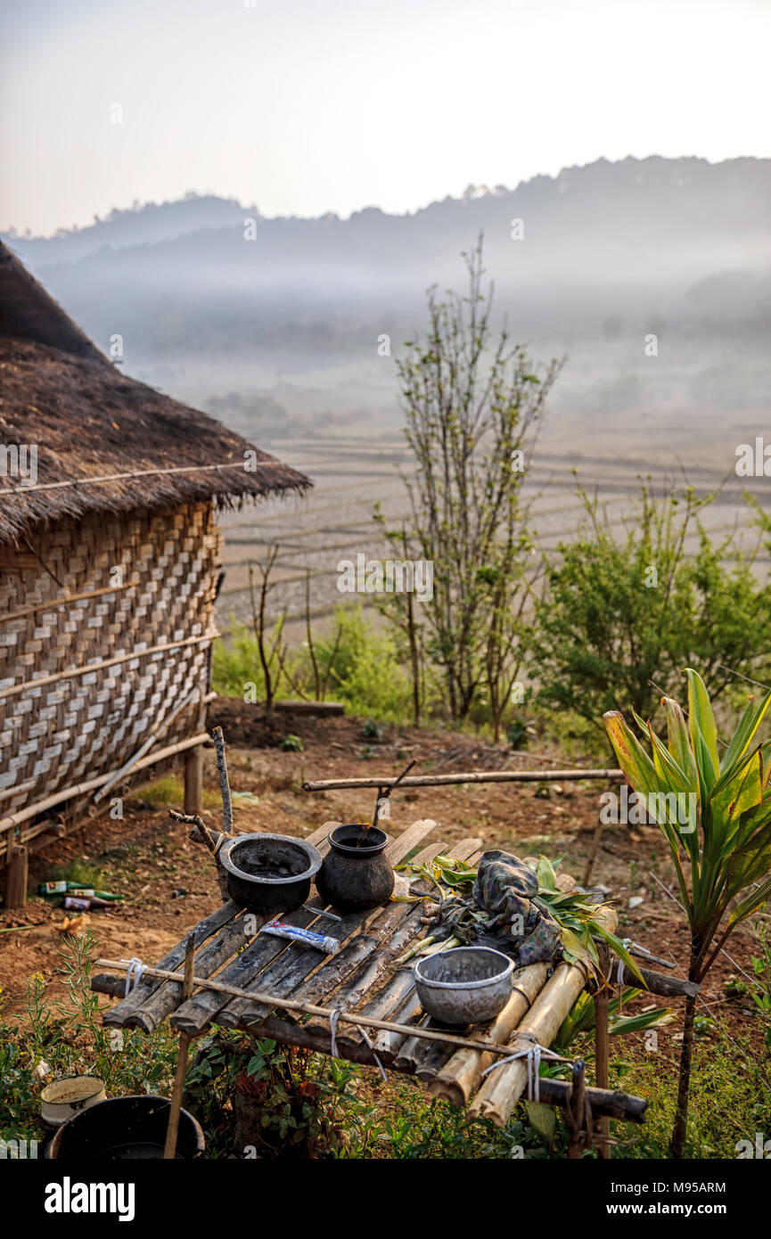 Rural farm near Aungpan (Aungban), Shan State, Myanmar(Burma Stock ...
