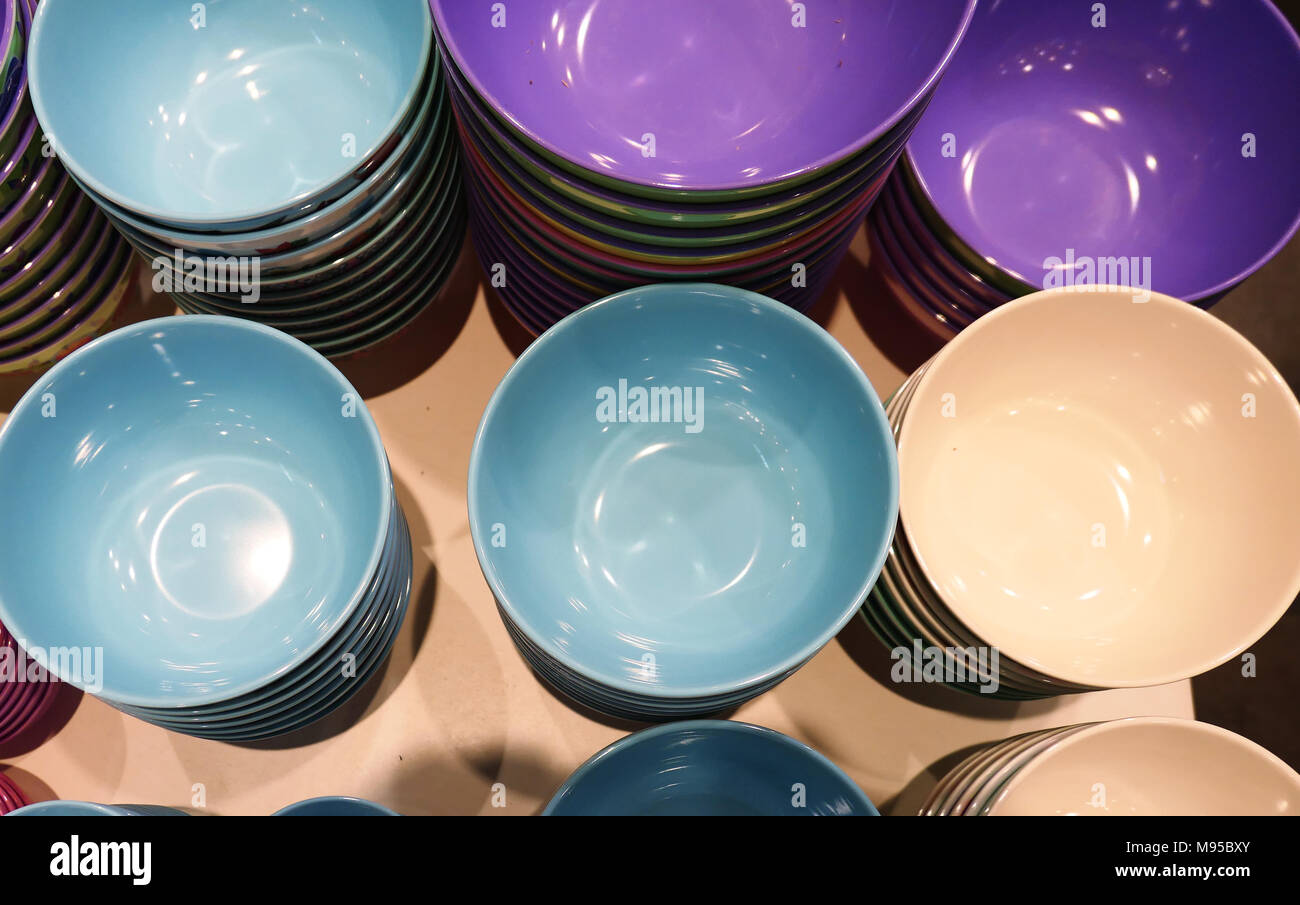 Top view of new bowls Stock Photo - Alamy