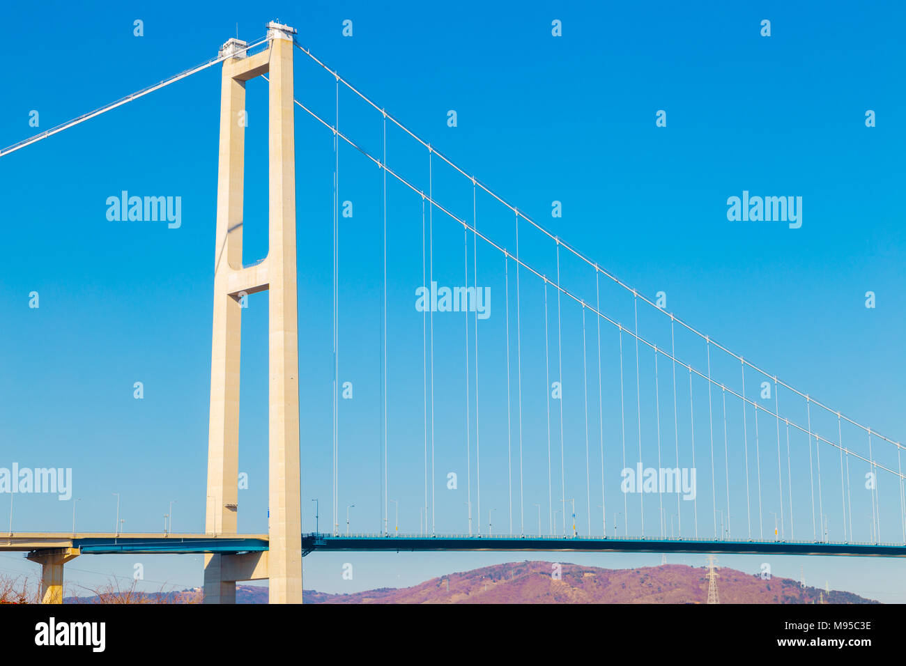 Ulsan harbor bridge with blue sky in Ulsan, Korea Stock Photo - Alamy