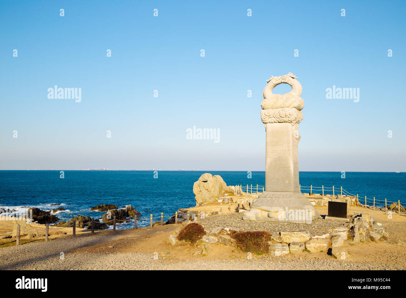 Ulsan, Korea - February 9, 2017 : Memorial monument in Ganjeolgot beach ...