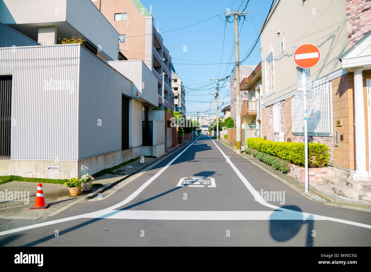 Japanese modern house street in Fukuoka, Japan Stock Photo - Alamy
