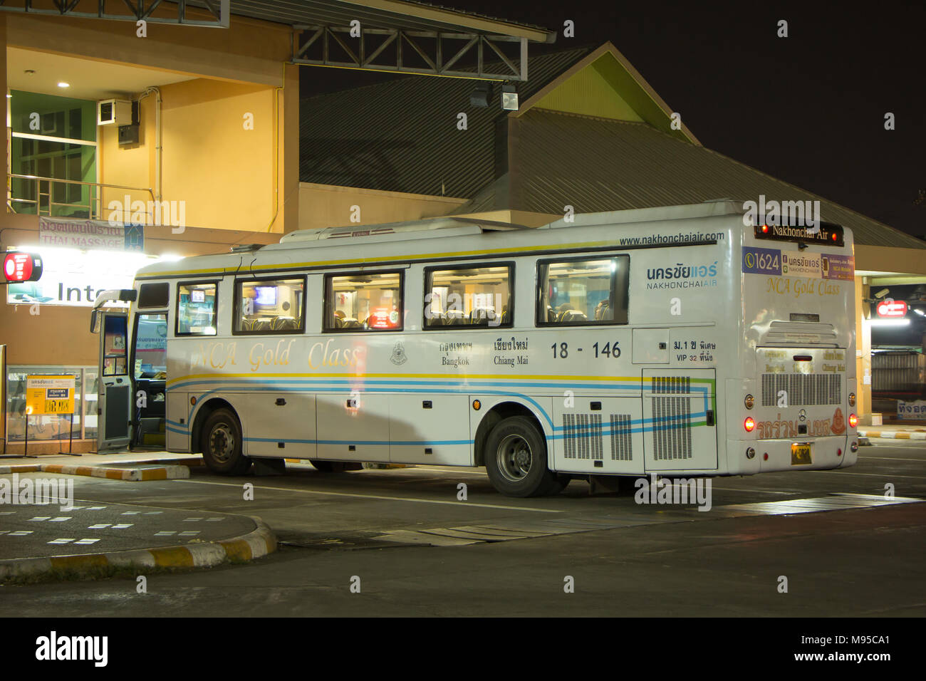 CHIANG MAI, THAILAND -MARCH 21 2018: Mercedes benz bus of Nakhonchai ...