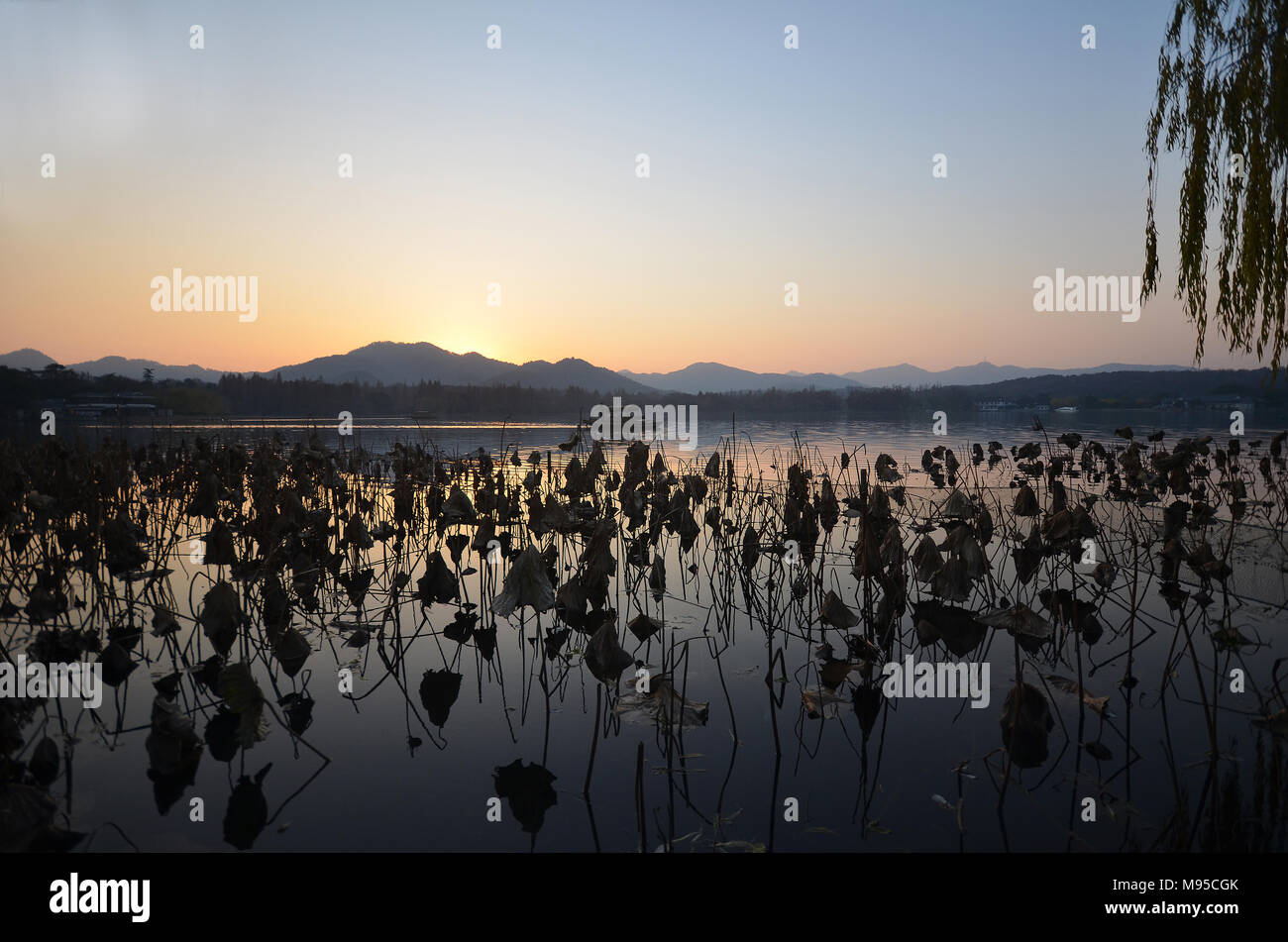 Hangzhou city sunset light lake hi-res stock photography and images - Alamy