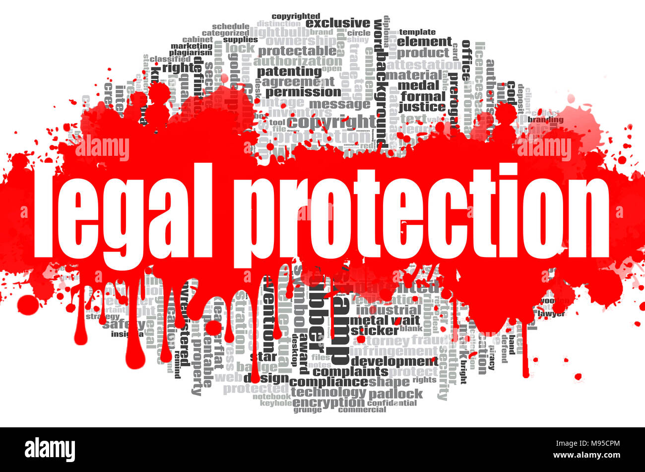 Legal Protection word cloud concept on white background, 3d rendering ...