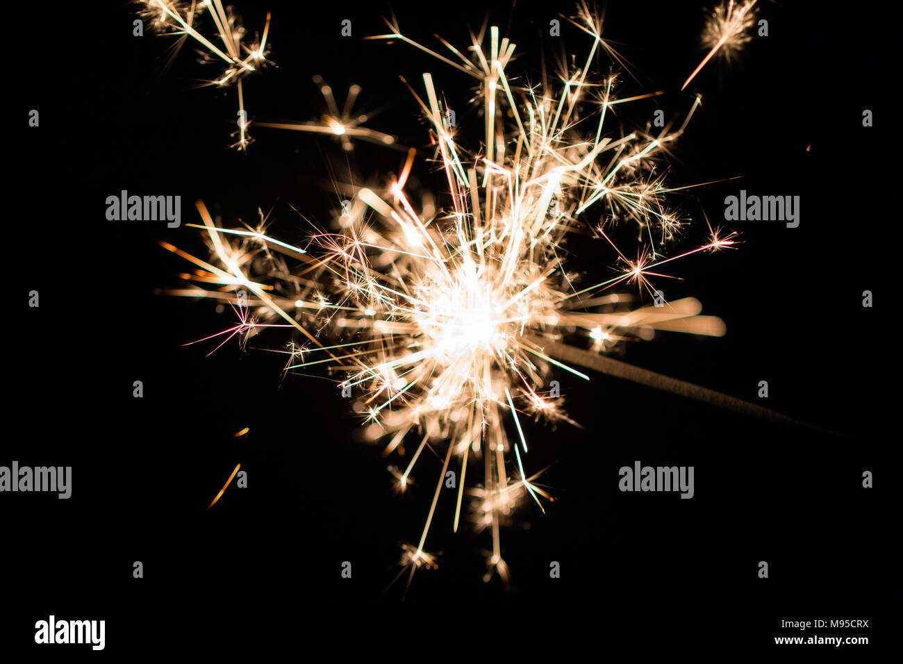 Celebrate party sparkler little fireworks on black background. use for ...