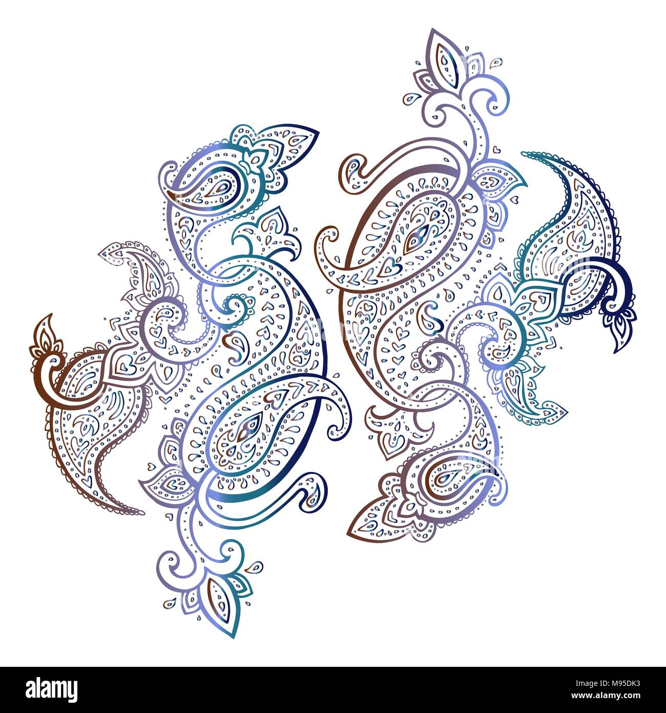 Paisley. Hand Drawn Boho ornament. Vector illustration Stock Vector ...
